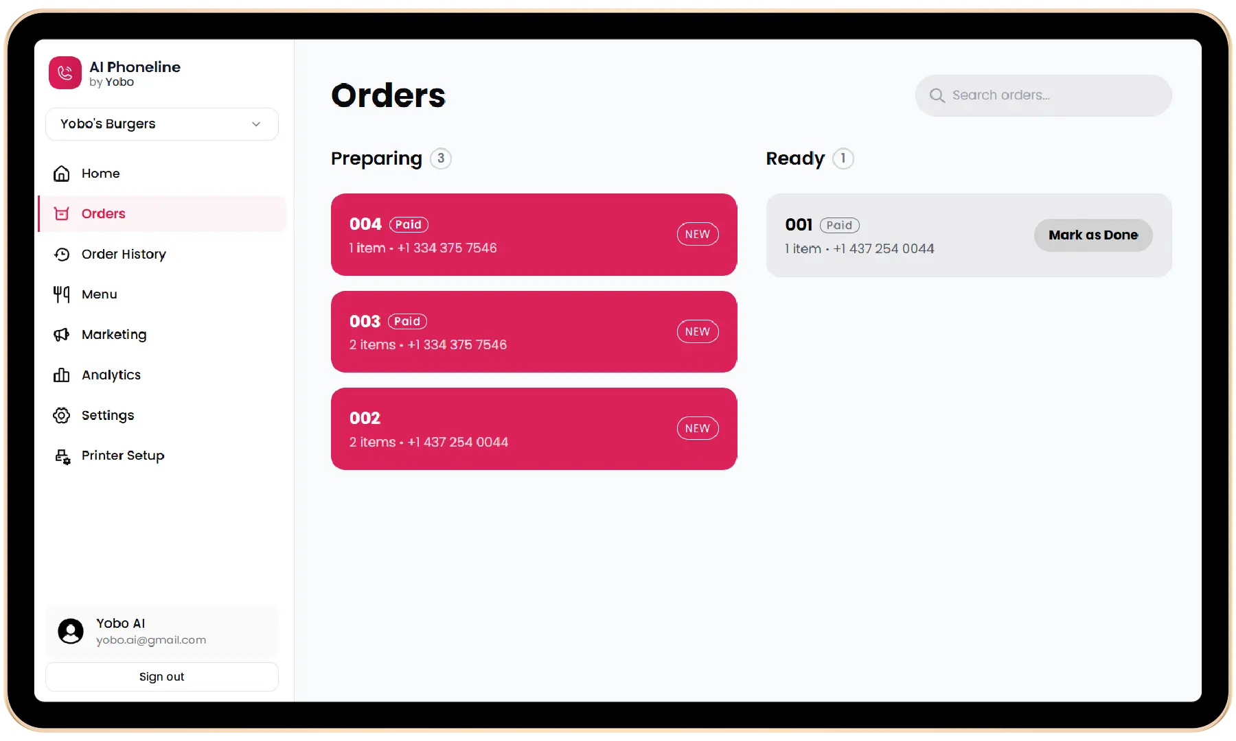 Yobo AI - Reimagine Phone Orders